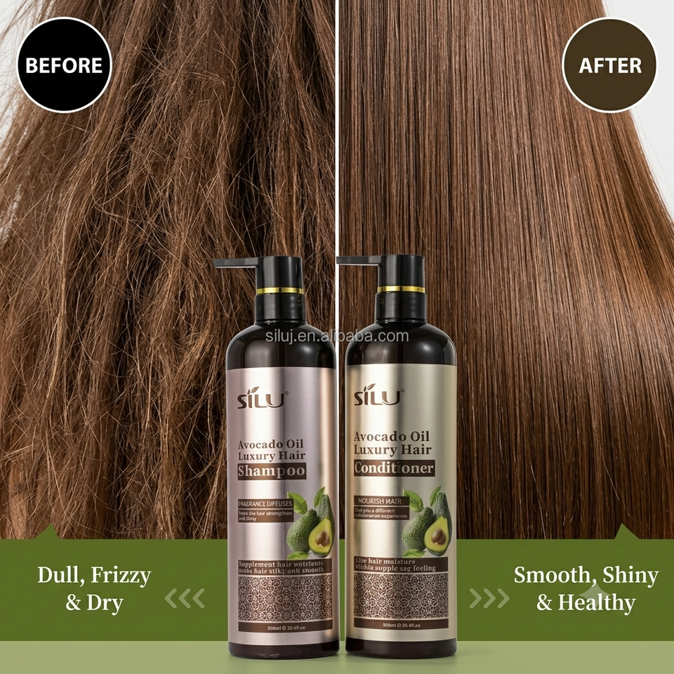 Private Label Avocado Oil Shampoo And Conditioner Set Deep Hydration ...