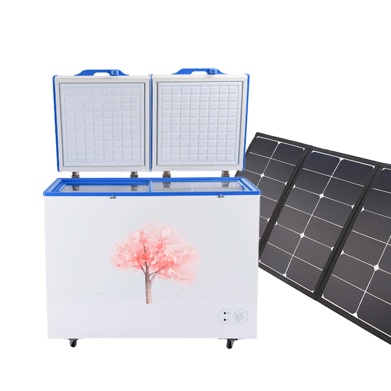 DC 24V Battery/Solar-Powered 358L Chest Solar Freezer with Baskets ...
