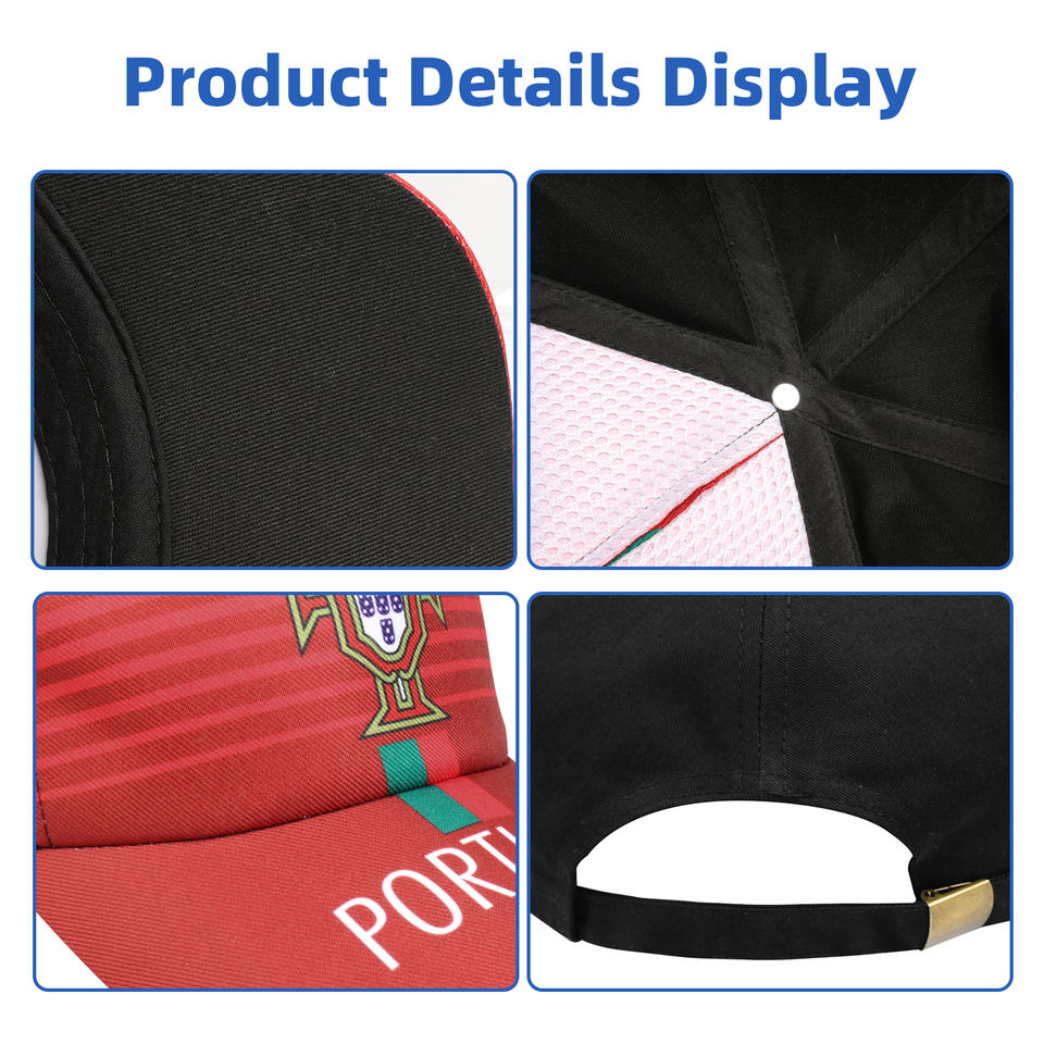 In Stock Adjustable Adult Unisex Portugal Football Team Fan Cap Soccer ...