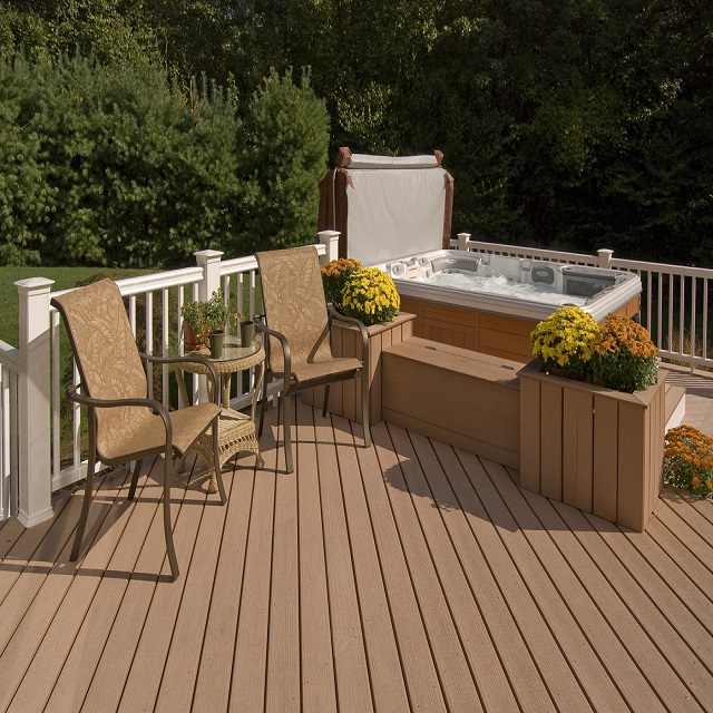 Contemporary Anti-Slip Waterproof WPC Decking System Square Exterior ...