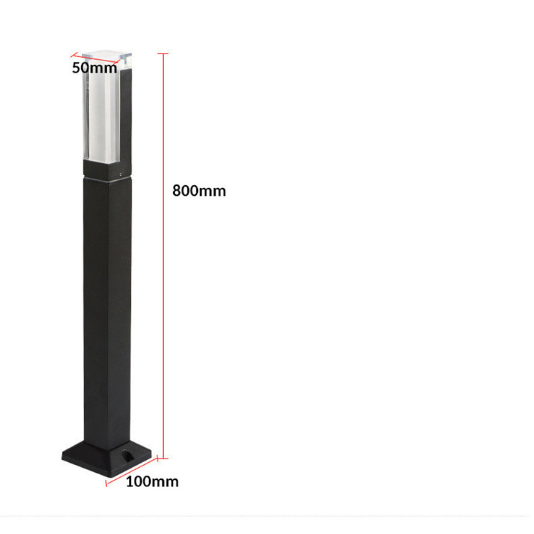 Modern Design Pathway Walkway Garden Square Aluminum Acrylic Lampshade ...