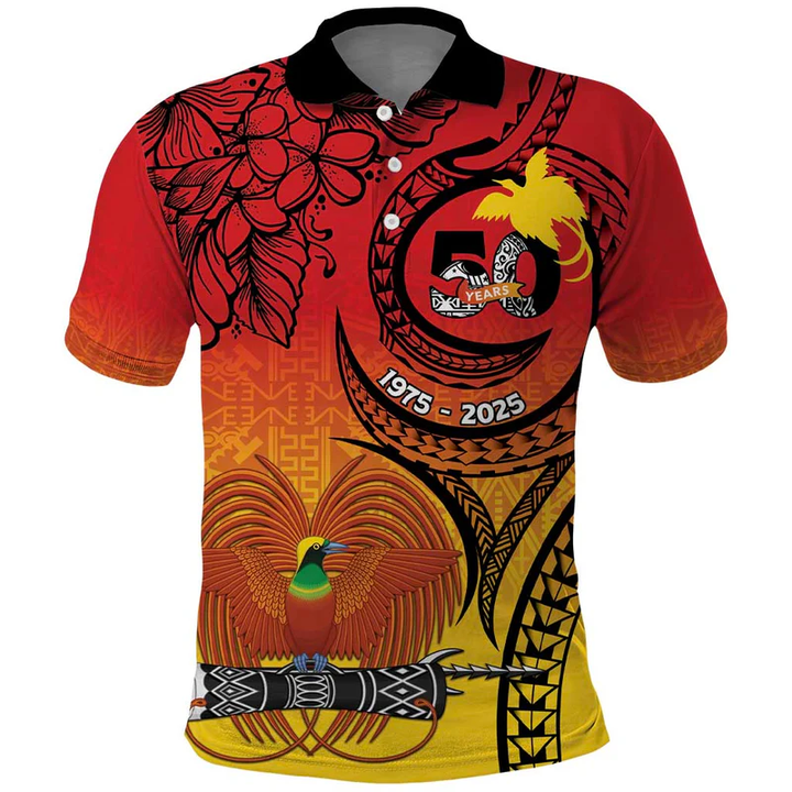 Personalized Papua New Guinea 50th Independence Anniversary Polo Shirt ...