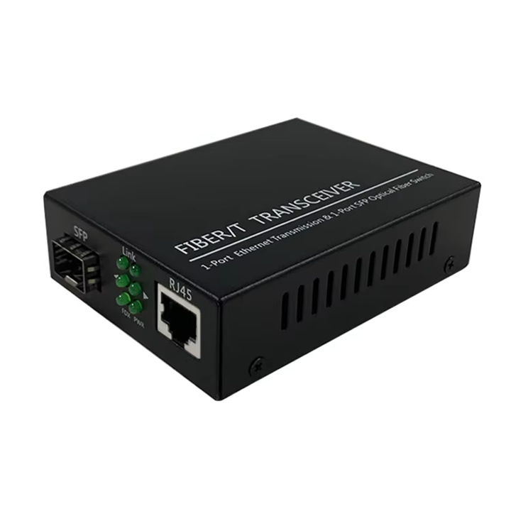 SFP to RJ45 Fiber Media Converter 10/100/1000Base 1000Base-FX Fiber Transceiver 1-Port Ethernet ...