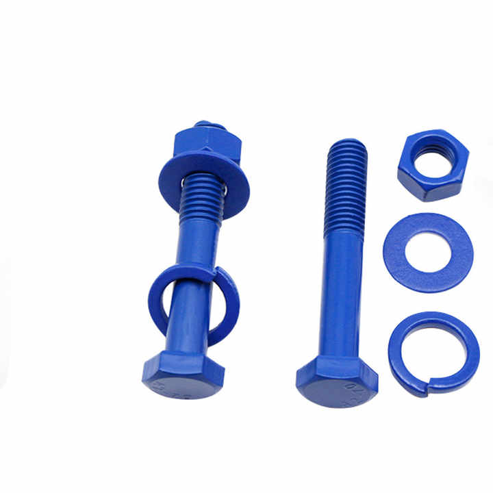 M10 M12 M14 M16 M20 PTFE Coating Blue Hexagon Bolt ...