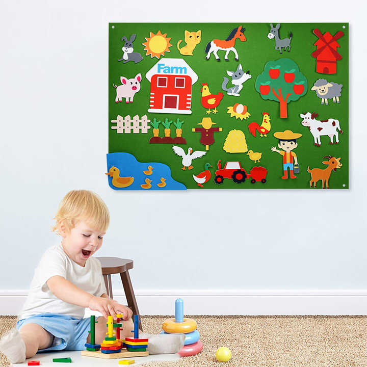 Farm Animals Felt Flannel Board - Educational Fun for Kids