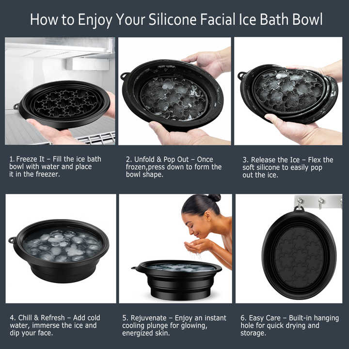 Face Ice Bath Silicone Ice Bowl For Face, Bowl For With Built-in Face ...
