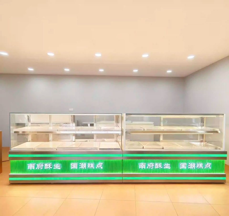 Commercial Glass Pastry Display Case LED Lighting Eco-Friendly Heavy ...
