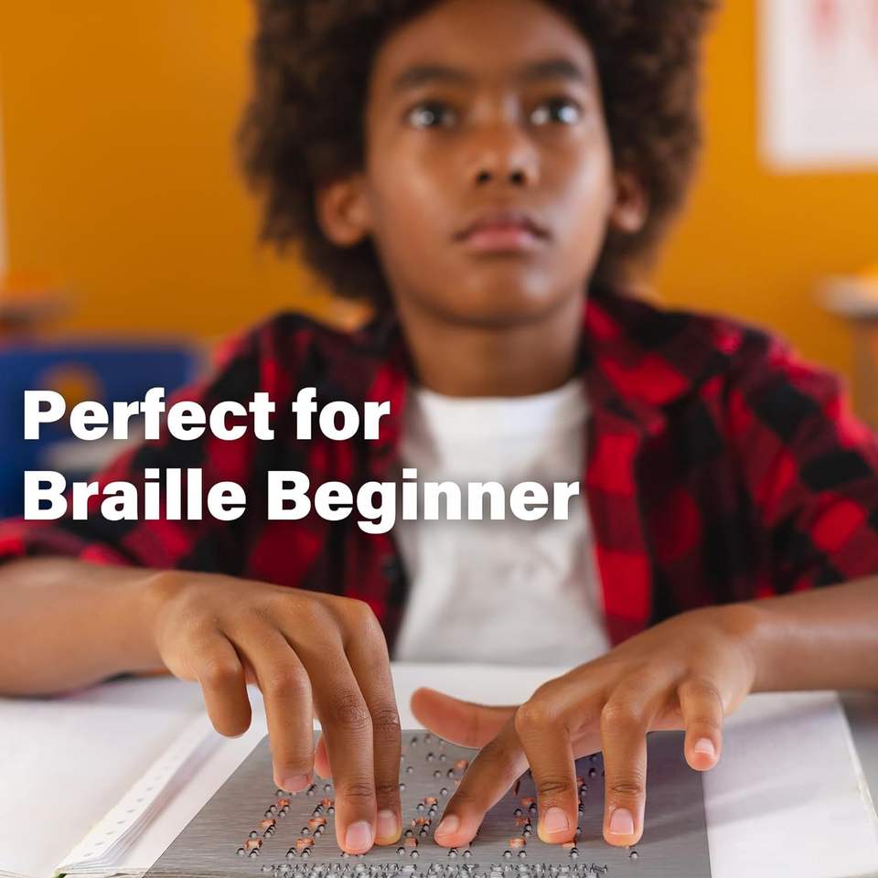 Black Braille Alphabet Board Raised Dots, Numbers&Punctuation Braille ...