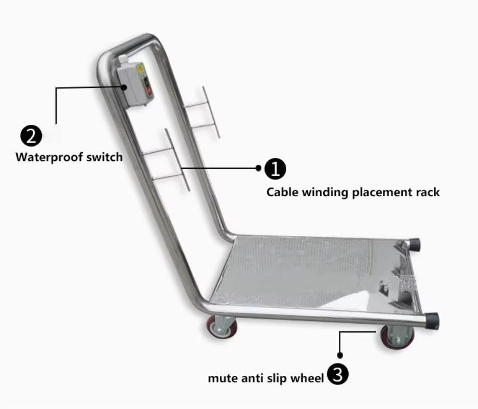 304 Stainless Steel Pool Trolley Sewage Suction Cleaning Trolley for ...