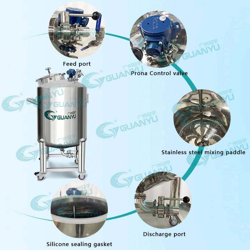 Customized Double Jacket Stainless Steel Mixing Tank Water Fluid ...