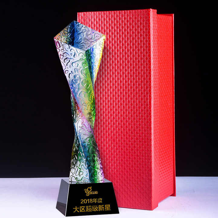 Grace High Quality Rainbow Column Pillar Crystal Trophy / Optical Star ...