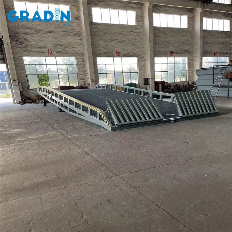 12 Ton Mobile Yard Loading Ramp Adjustable Height Forklift Container ...