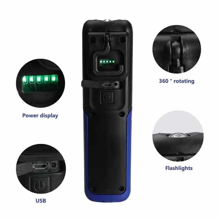 USB Rechargeable COB Work Lights 360 Degree Rotating Car Repair Working ...