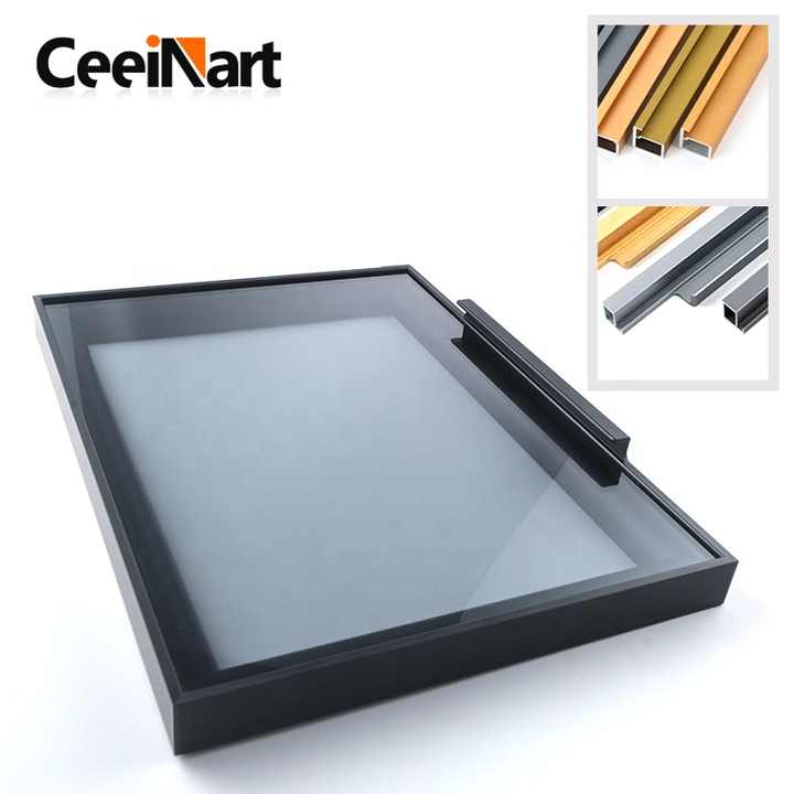 High Quality Luxury Aluminum Frame Glass Door with F Type Handle 20 ...