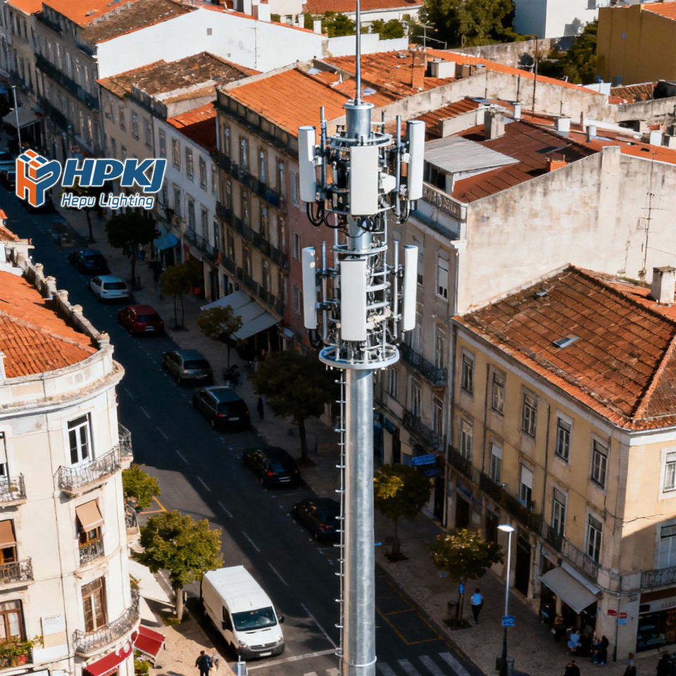 4G/5G Urban Communication Monopole - Hot Dip Galvanized Steel Mast Q235 ...