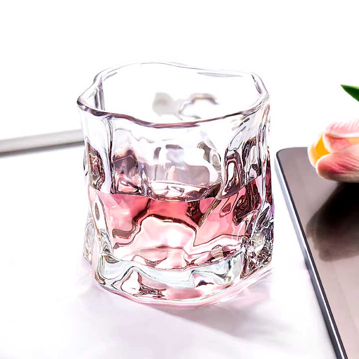 Transparent Glass Cup Iceberg Irregular Shape Household Coffee Cup Bar ...