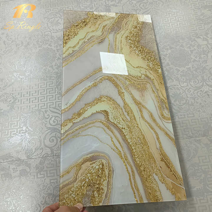 Luxury Gold Porcelain Onyx Bathroom Floor Tiles - 300x600mm - OEM
