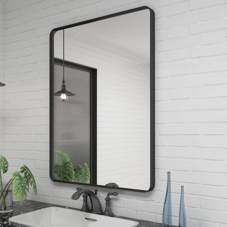 Aluminum Round Corner Rectangle Glass Panel Wall Mount Smart Bathroom ...
