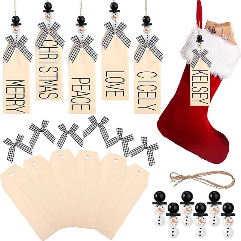 DIY Rectangle Wooden Hanging Sign Handmade Christmas Party Gift Tag ...