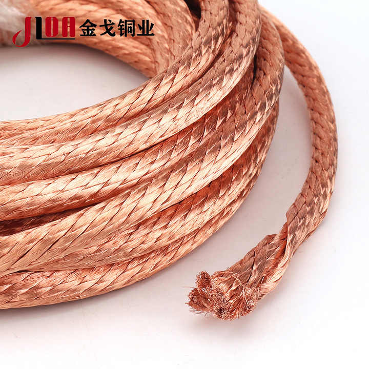 TJR-10mm² Flexible Stranded Tin-Plated Copper Braided Wire Bare Copper ...