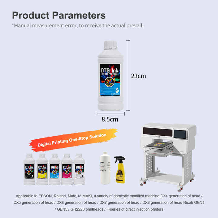 DTG Printer Ink 1000ml Textile 5 Colors Ink DTG Ink for Epson L1800 ...