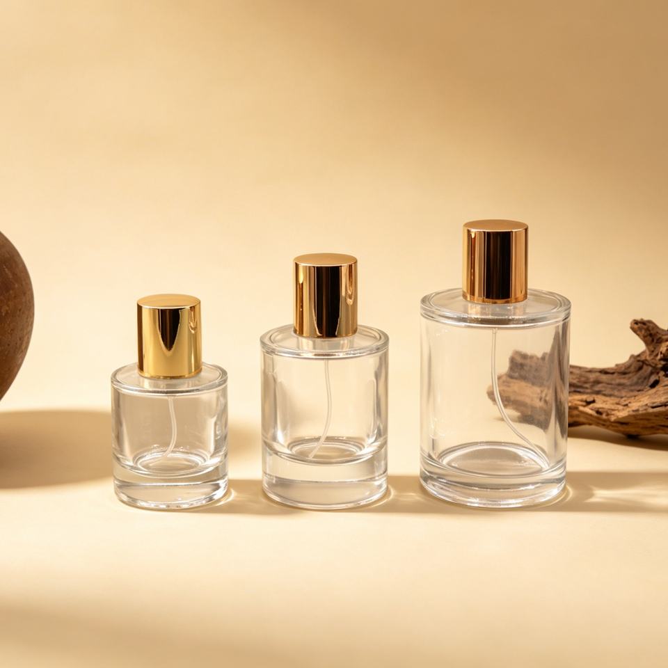 Print logo Round Perfume Oil Bottles Cosmetic clear Perfume Glass ...
