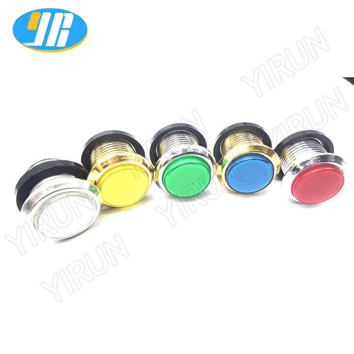Chrome 33mm Silver Plated 12V LED Illuminated Arcade Push Buttons 12V Coin Pusher for Game ...
