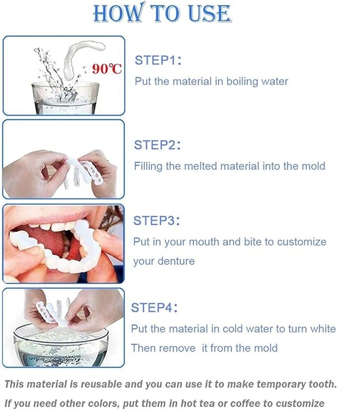 False Teeth - Reusable Comfort Fit Veneers for Adults