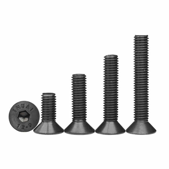 Black Screw Flat Head Hex Socket Countersunk Allen Bolts Din7991 Black ...