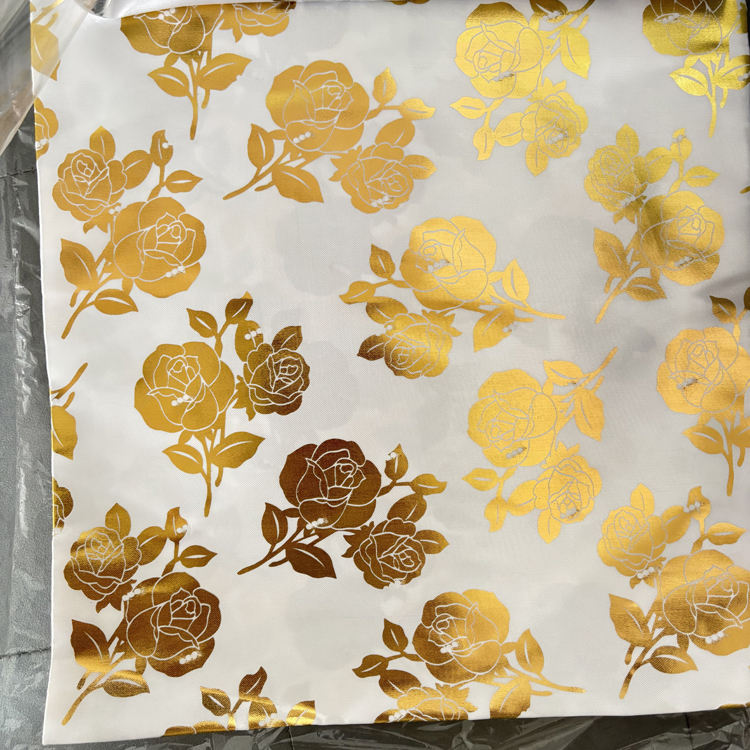 F72 Gold Stamp Golden Flower Print Silk Fabric for Casket Coffin ...