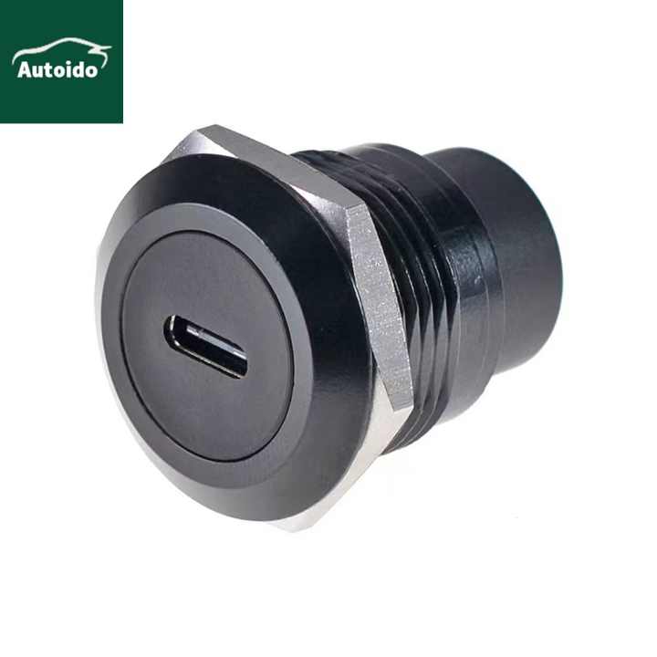 Round Type-C 24 Pin Single USB Charging Socket Car Boat Modified ...