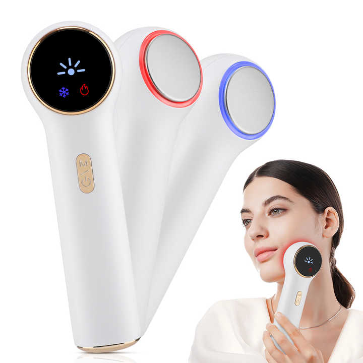 Portable Rechargeable Facial Beauty Device Hot Cold Handheld Heating ...