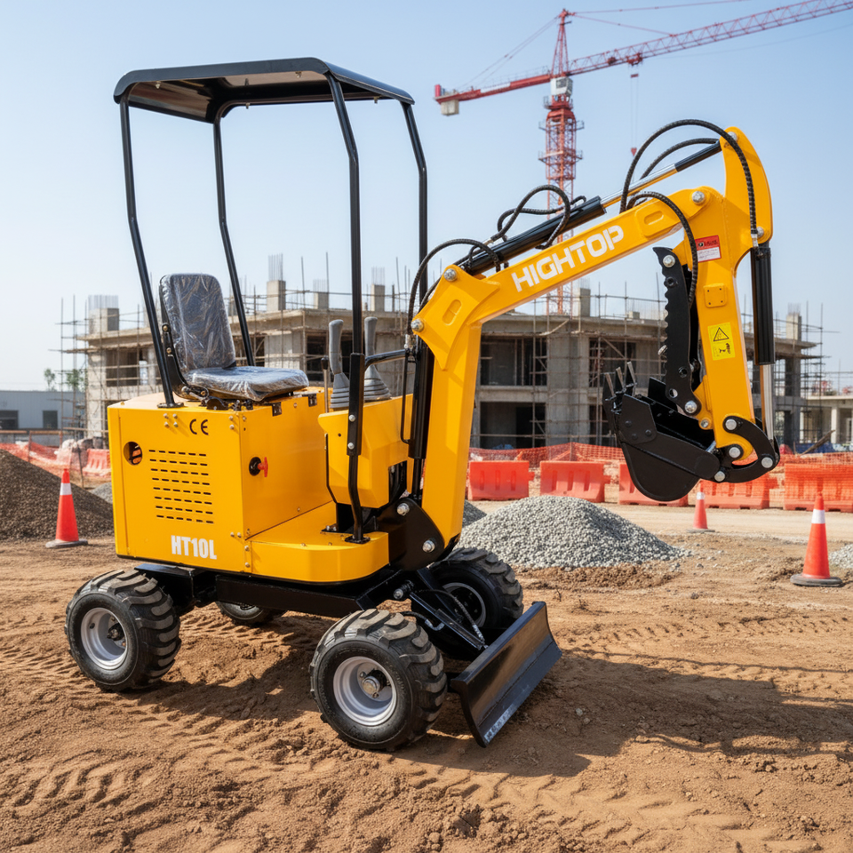 1 Ton Mini Wheel Excavator Hydraulic Small Wheeled Digger for ...