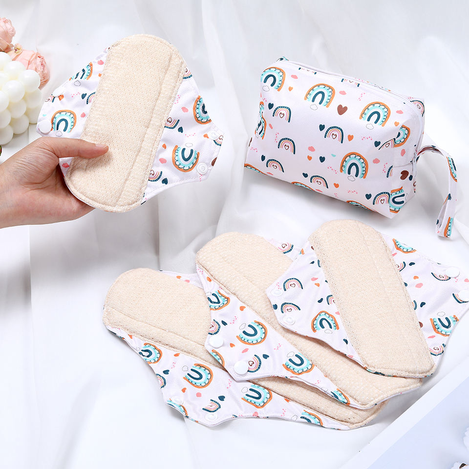 Organic Reusable Sanitary Pad Washable Waterproof Cloth Napkin Mixed ...
