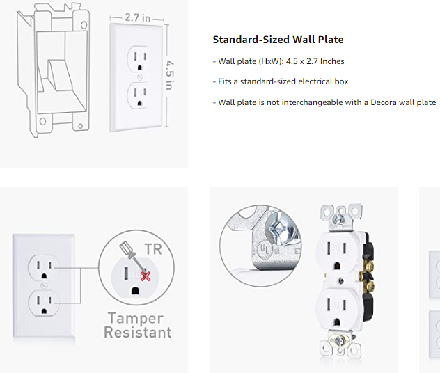 For UL Approved US Standard Duplex Receptacle with Tamper Resistant/TR ...