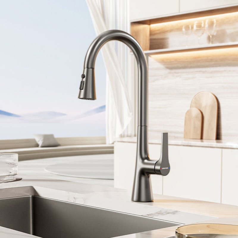 Swan neck kitchen faucet ceramic valve core kitchen faucet with ...