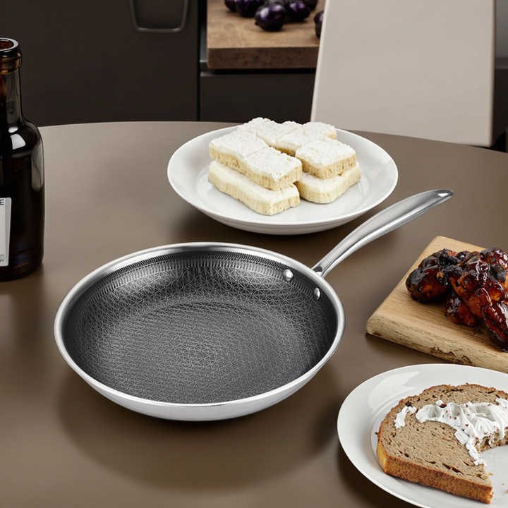Nonstick Honeycomb Stainless Steel Kitchen Pan Flat Bottom Induction ...