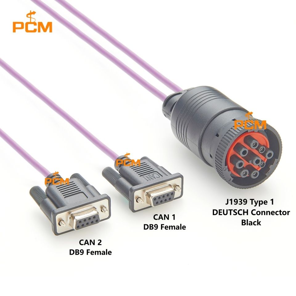 CAN Logger SAE J1939 9 Pin Type 1 Black to Dual DB9 Splitter Y Cable ...