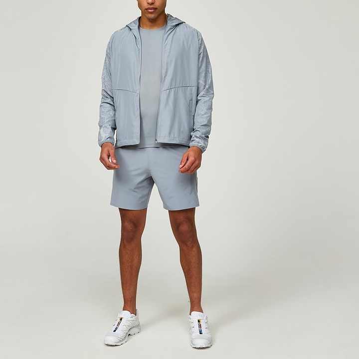 Custom Reflective Print Design Hooded Windbreaker Men Lightweight 100% ...