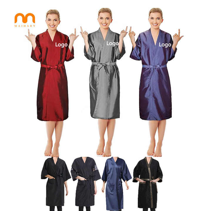 Custom Logo Personalized Printed Logo Hairdresser Kimono Beauty Spa Hair Salon Barber Client ...