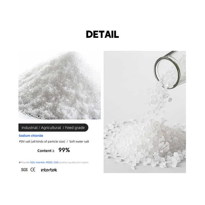 Sodium Chloride NaCl 99% PDV Industrial salt particle powder soft water ...
