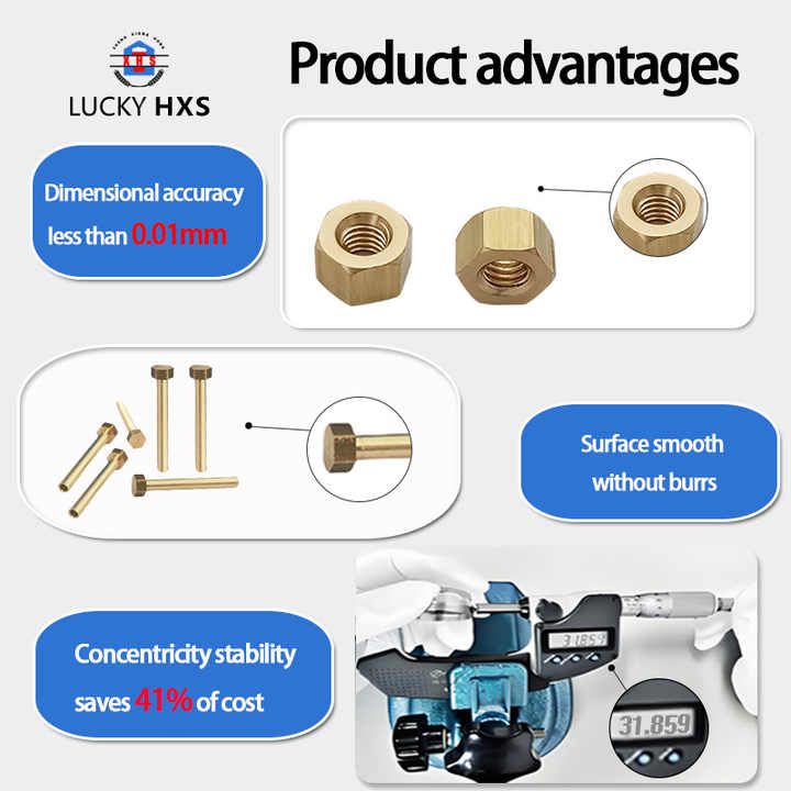 Factory H62 Brass Hex Head Copper Nut Lathe Machining Part Precision ...