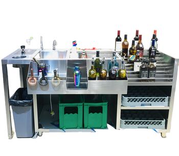 Stainless steel cocktail station bar equipment design for pub/bar/hotel ...