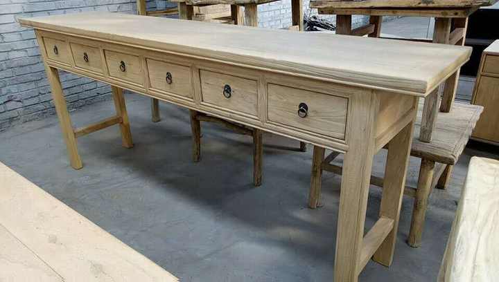 Antique Chinese Style Vintage Natural Reclaimed Wood Buffets and Sideboards