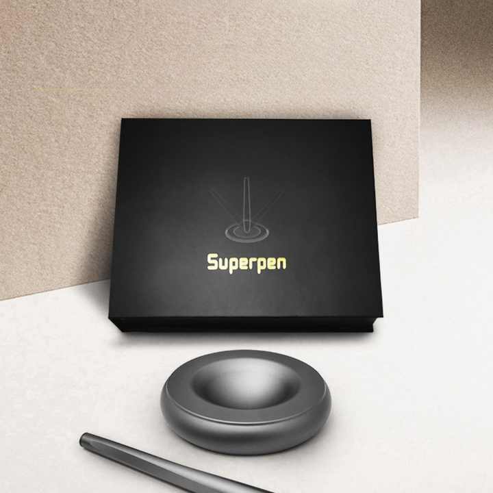 Magnetic Floating Pen - Black Metal Base & Blue Black Ink