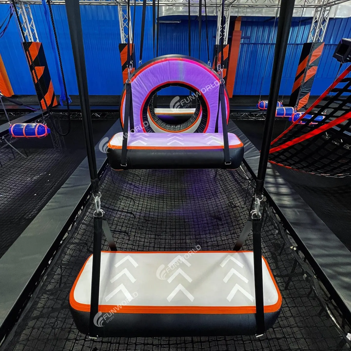 Commercial Trampoline Park Ninja Warrior Obstacle Course Hanging Crawl ...
