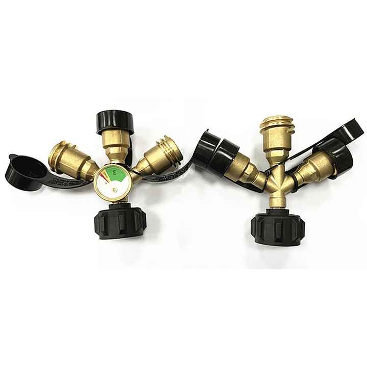 3-Way Brass Propane Tank Splitter 5-20LB Gas Splitter Adapter for ...