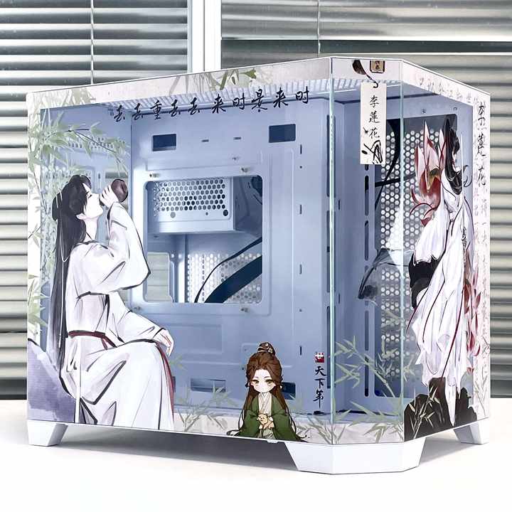 Mid Tower Gaming PC Case Three-Sided Tempered Glass Side Panel ...