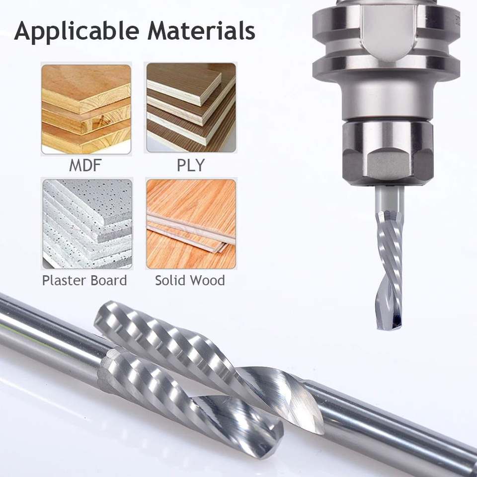 3A Single Flute up Cut Carbide Milling Cutter OEM ODM 15 Helix HRC55 ...