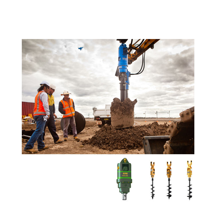 Excavator Skid Steer Backhoe Loader Hydraulic Drilling Earth Auger ...